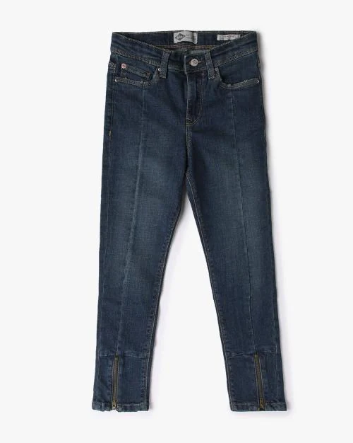 Buy Girls Mid-Wash Skinny Fit Jeans Online at Best Prices in India ...