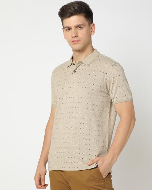 Buy All-Over Print Slim Fit Polo T-Shirt Online at Best Prices in India ...