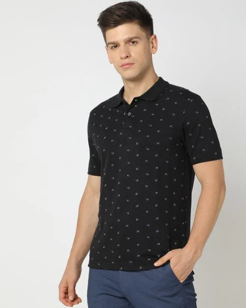 Buy All-Over Print Slim Fit Polo T-Shirt Online at Best Prices in India ...