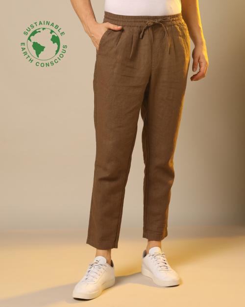 Buy Pure Linen Drawstring Trousers Online at Best Prices in India ...