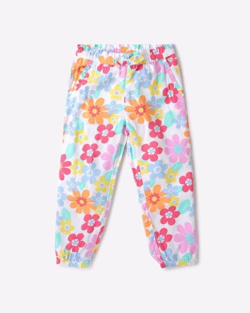 Buy Floral Print Capris with Bow Accent Online at Best Prices in India ...