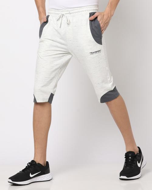 Buy Colourblock Curved Three-Fourth Shorts Online at Best Prices in ...