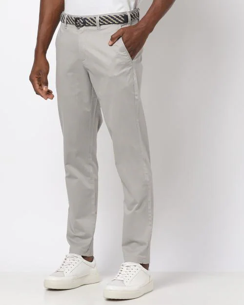 Buy Flat-Front Chinos with Insert Pockets Online at Best Prices in ...