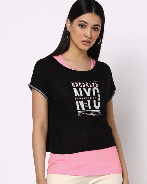 Buy Typographic Print Twofer Top Online at Best Prices in India - JioMart.