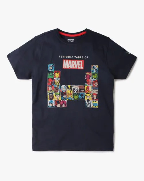 Buy Marvel Print Round-Neck T-Shirt Online at Best Prices in India ...