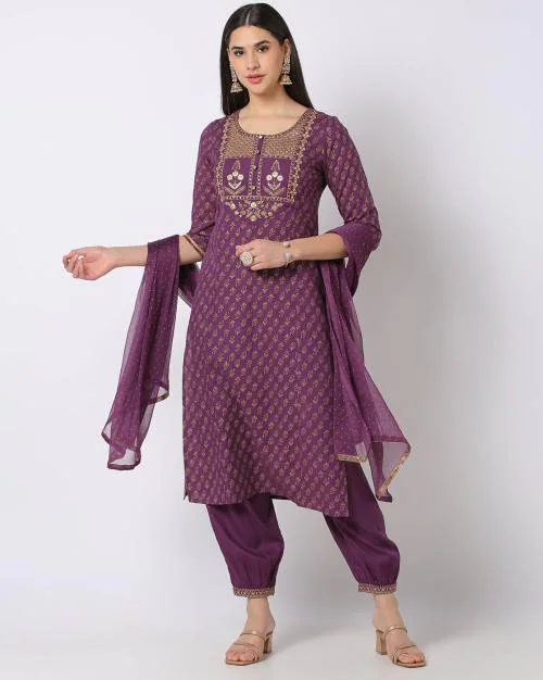 Buy Printed Straight Kurta Suit Sets Online at Best Prices in India ...