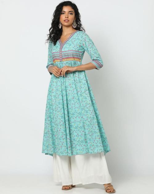 Buy Floral Print Flared Kurta Online at Best Prices in India - JioMart.