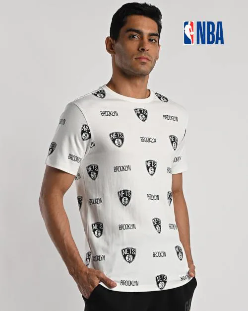 Buy NBA Regular Fit Typographic Print Crew-Neck T-Shirt Online at Best ...