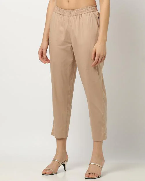 Buy Straight Fit Ankle-Length Pants Online at Best Prices in India ...