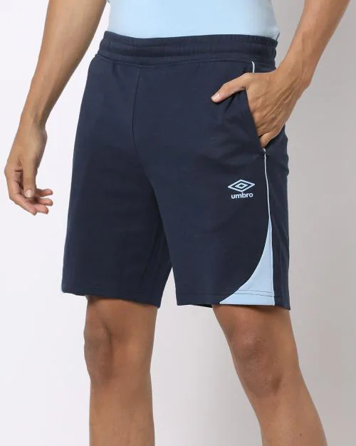 Flat-Front Shorts with Contrast Piping - JioMart