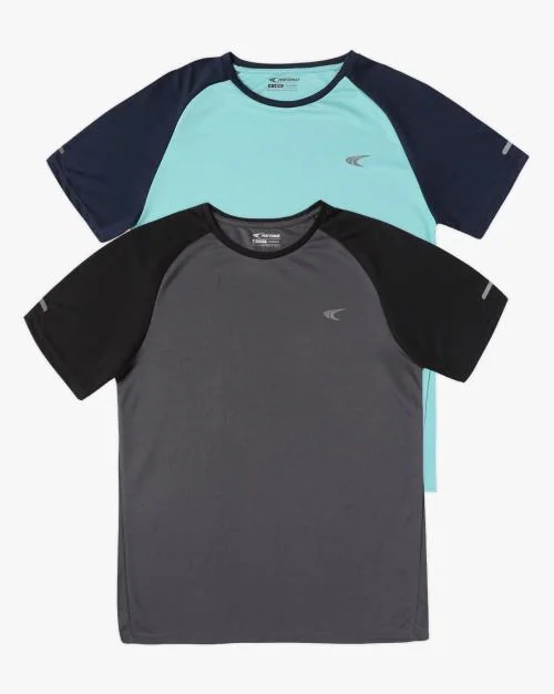 Buy Regular Fit Pack of 2 Raglan Sleeve T-Shirts Online at Best Prices ...