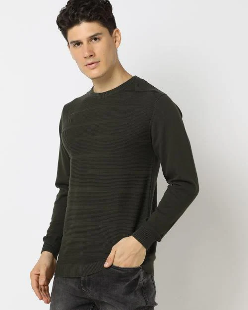 Buy Flat Knit Crew-Neck Pullover Online at Best Prices in India - JioMart.