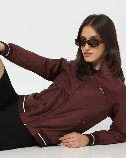 Buy Bomber Jacket with Ribbed Hem Online at Best Prices in India - JioMart.