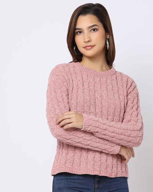 Buy Cable-Knit Round-Neck Pullover Online at Best Prices in India - JioMart.