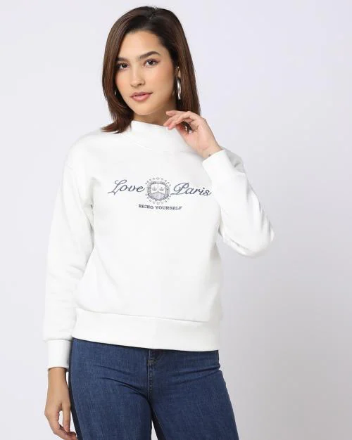 Buy Typographic Embroidered Sweatshirt Online at Best Prices in India ...