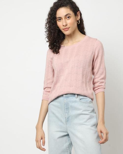 Buy Knitted Round-Neck Pullover Online at Best Prices in India - JioMart.