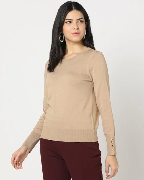 Buy Ribbed Round-Neck Pullovers Online at Best Prices in India - JioMart.