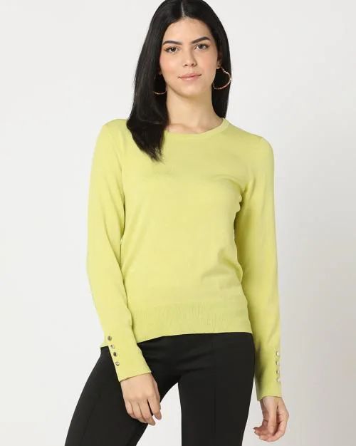 Buy Ribbed Round-Neck Pullovers Online at Best Prices in India - JioMart.