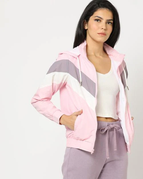 Buy Colourblock Hooded Zip-Front Jacket Online at Best Prices in India - JioMart.