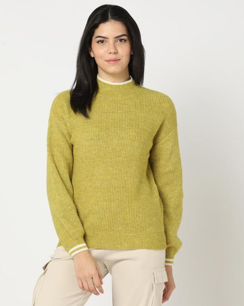Buy Ribbed High-Neck Pullover Online at Best Prices in India - JioMart.