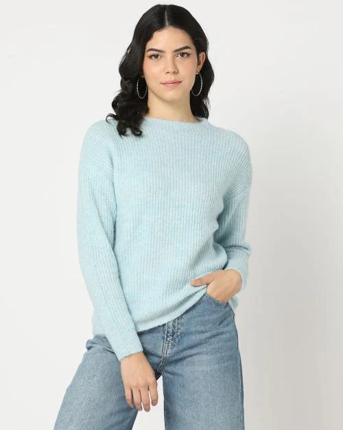 Buy Ribbed Crew-Neck Pullover Online at Best Prices in India - JioMart.