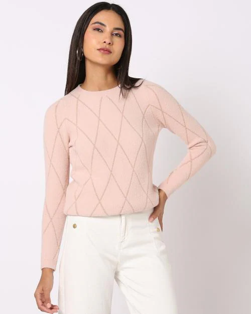 Buy Geometric Pattern Round-Neck Pullover Online at Best Prices in India - JioMart.