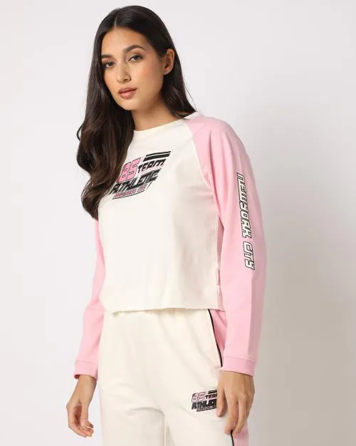 Buy Colorblock Top with Raglan Sleeves Online at Best Prices in India ...