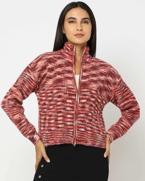 Buy Relaxed Fit Zip-Front Cardigan Online at Best Prices in India ...