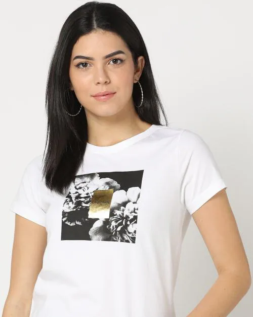 Buy Graphic Print Crew-Neck T-Shirt Online at Best Prices in India ...