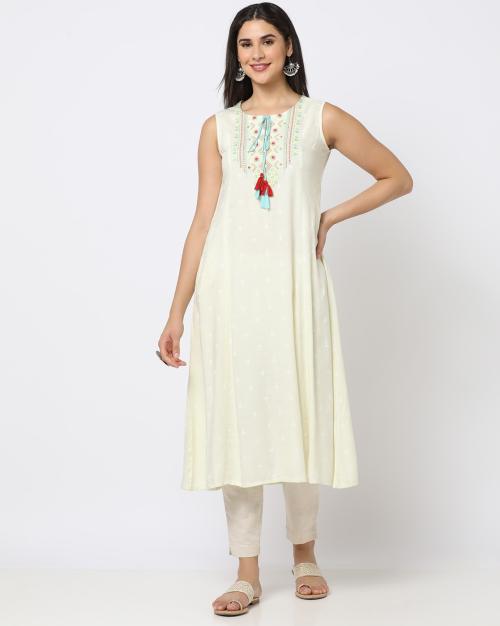 Buy Yoke Embroidered A-Line Kurta Online at Best Prices in India - JioMart.