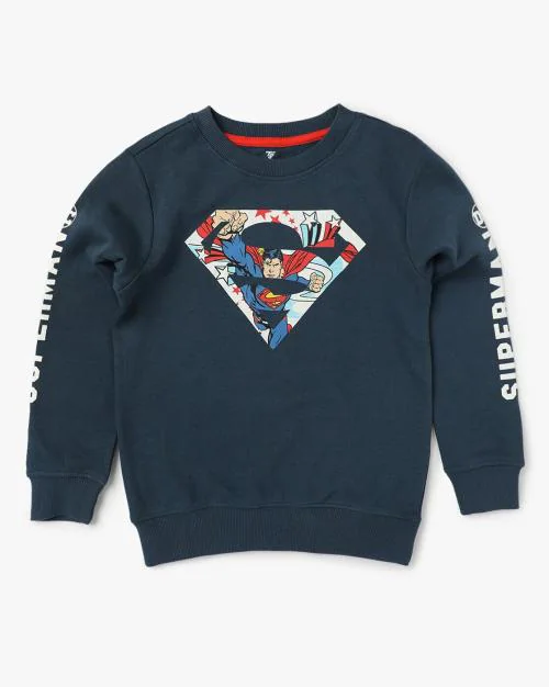 Buy Superman Print Crew-Neck Sweatshirt Online at Best Prices in India ...