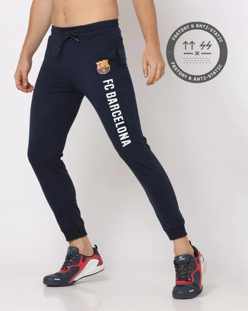 Buy Men FC Barcelona Print Regular Fit Track Pants Online at Best ...