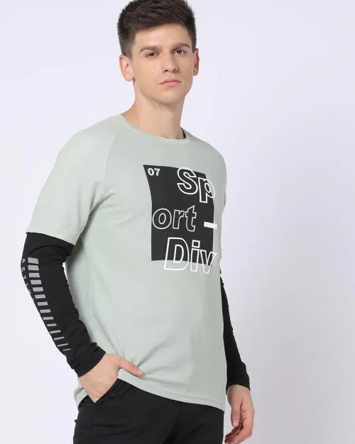 Buy Regular Fit Typographic Print Crew-Neck T-Shirt Online at Best ...