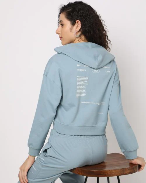 Buy Typographic Print Zip-Up Hoodie Online at Best Prices in India ...