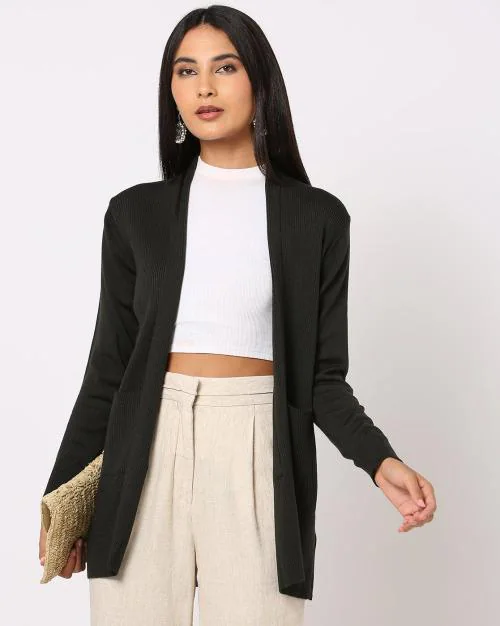 Buy Ribbed Regular Fit Cardigan Online at Best Prices in India - JioMart.