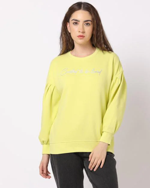Buy Relaxed Fit Round-Neck Sweatshirt Online at Best Prices in India ...