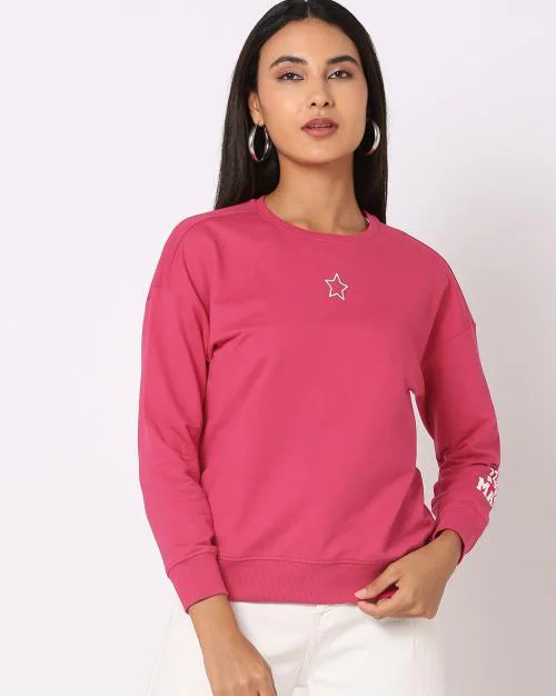 Buy Relaxed Fit Round-Neck Sweatshirt Online at Best Prices in India ...