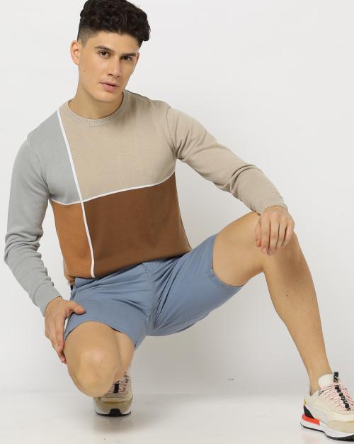 Buy Colourblock Crew-Neck Sweater Online at Best Prices in India - JioMart.