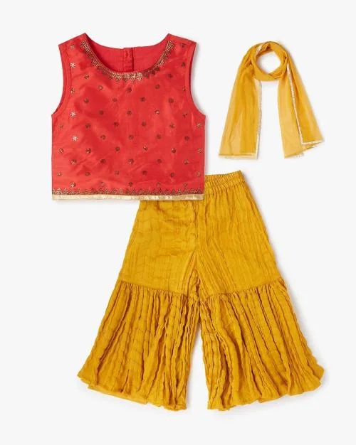 Buy Embellished Top Sharara & Dupatta Online at Best Prices in India ...