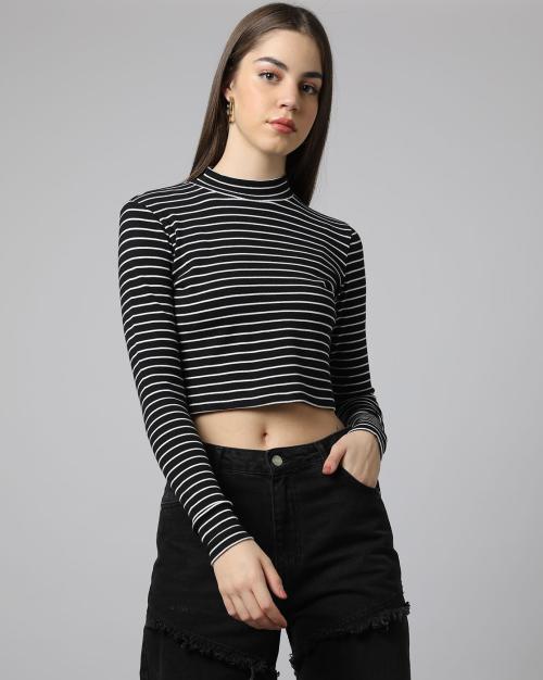 Buy Striped Regular Fit Crop Top Online at Best Prices in India - JioMart.