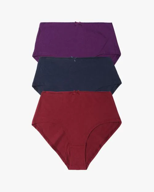 Buy Pack of 3 Cotton High Rise Hipster Panty Online at Best Prices in ...
