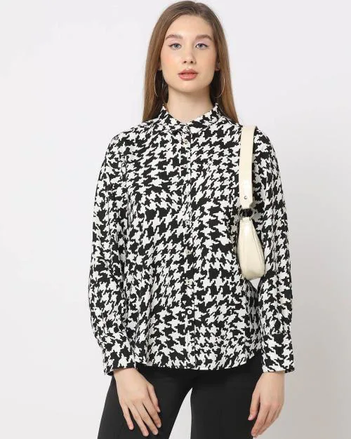 Buy Women Houndstooth Print Top Online at Best Prices in India - JioMart.