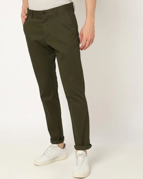 Buy Men Tapered Fit Mid-Rise Chinos Online at Best Prices in India ...