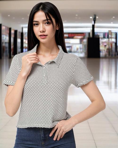 Buy Women Geometric Print Regular Fit Top Online at Best Prices in ...