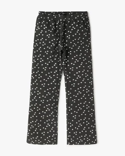 Buy Girls Heart Print Flat-Front Bootcut Pants Online at Best Prices in ...