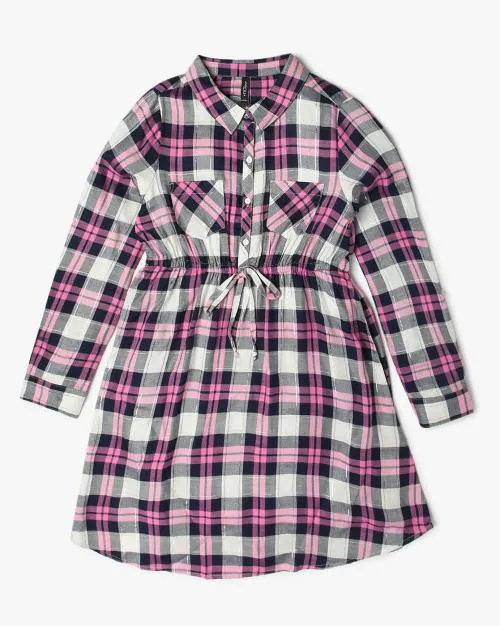 Buy Girls Checked Shirt Dress Online at Best Prices in India - JioMart.