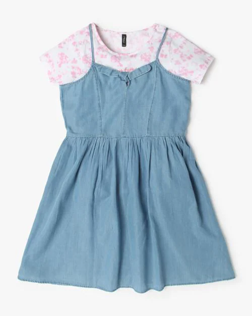 Buy Girls A-line Dress with T-Shirt Online at Best Prices in India ...