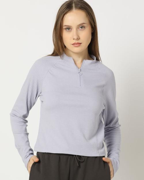 Buy Women Ribbed Round-Neck Top Online at Best Prices in India - JioMart.