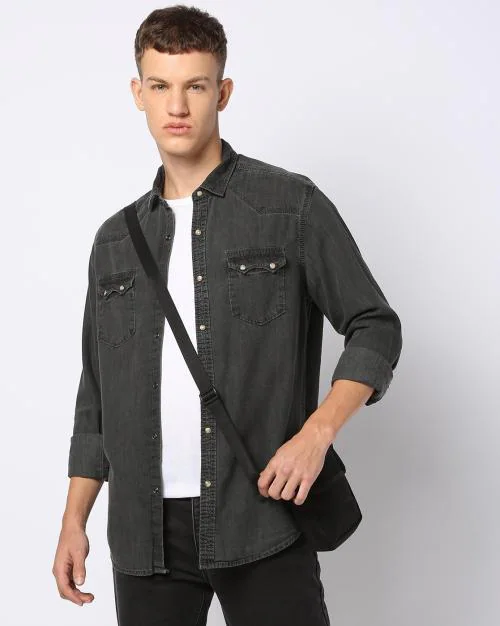 Buy Men Slim Fit Denim Shirt Online at Best Prices in India - JioMart.