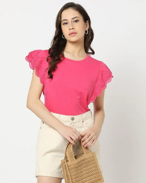 Buy Women Top with Flutter Sleeves Online at Best Prices in India - JioMart.